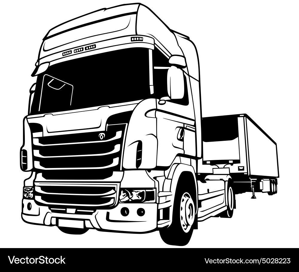 Trailer Truck Royalty Free Vector Image - VectorStock