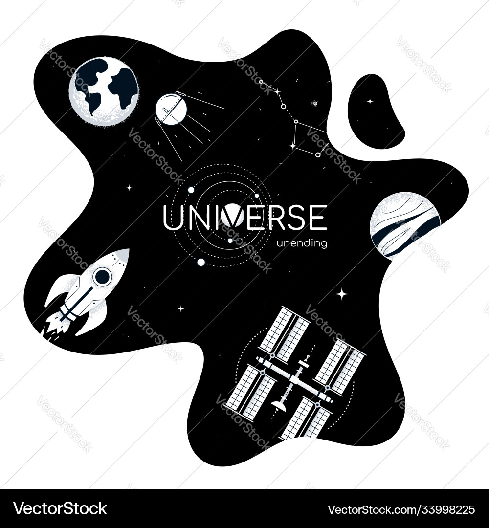 Unending universe - modern flat design style Vector Image