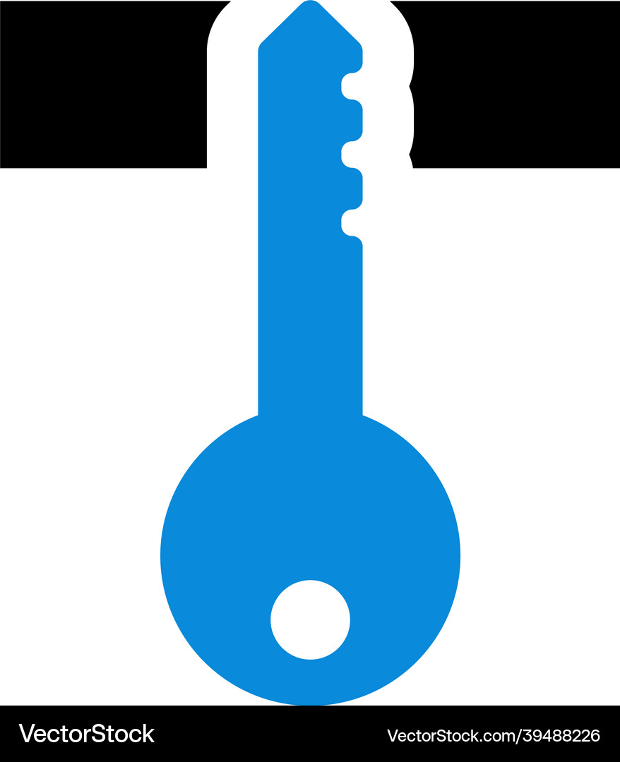 Logo letter safety security blue key t Royalty Free Vector