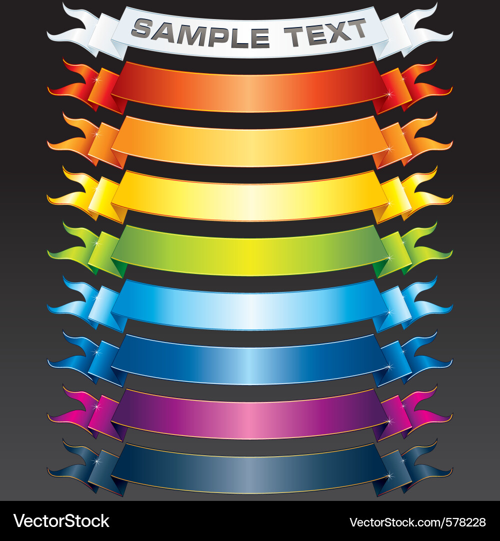 Set of multicolored ribbons Royalty Free Vector Image