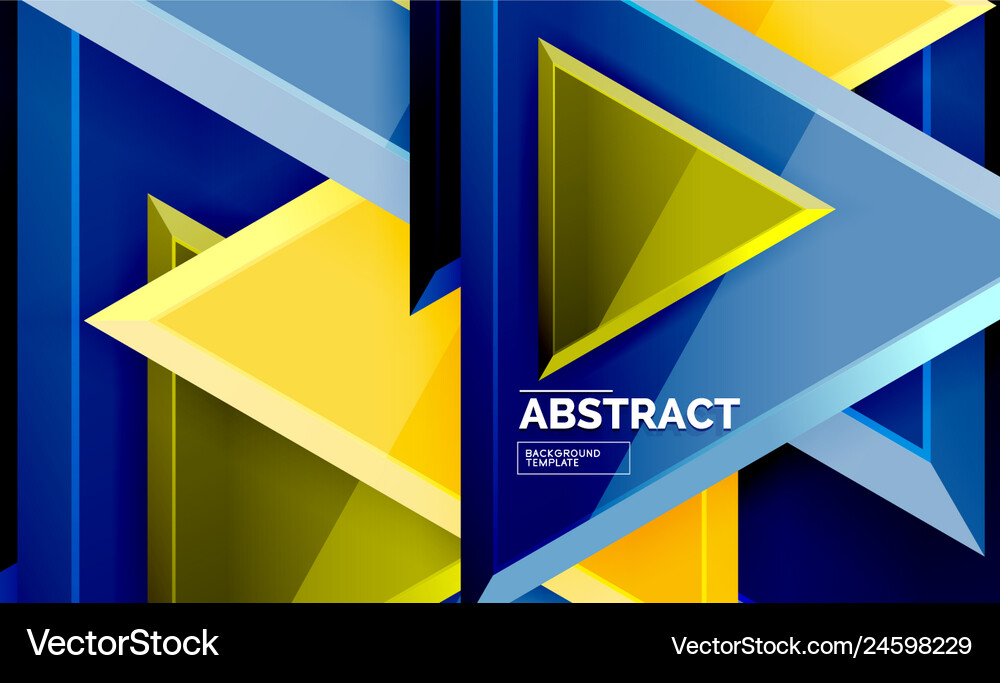 Tech futuristic geometric 3d shapes minimal Vector Image