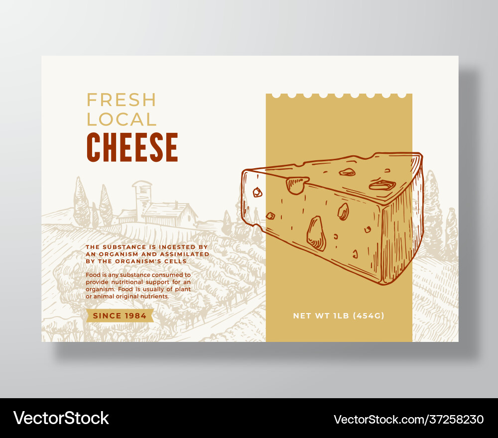 Fresh cheese food label template abstract Vector Image
