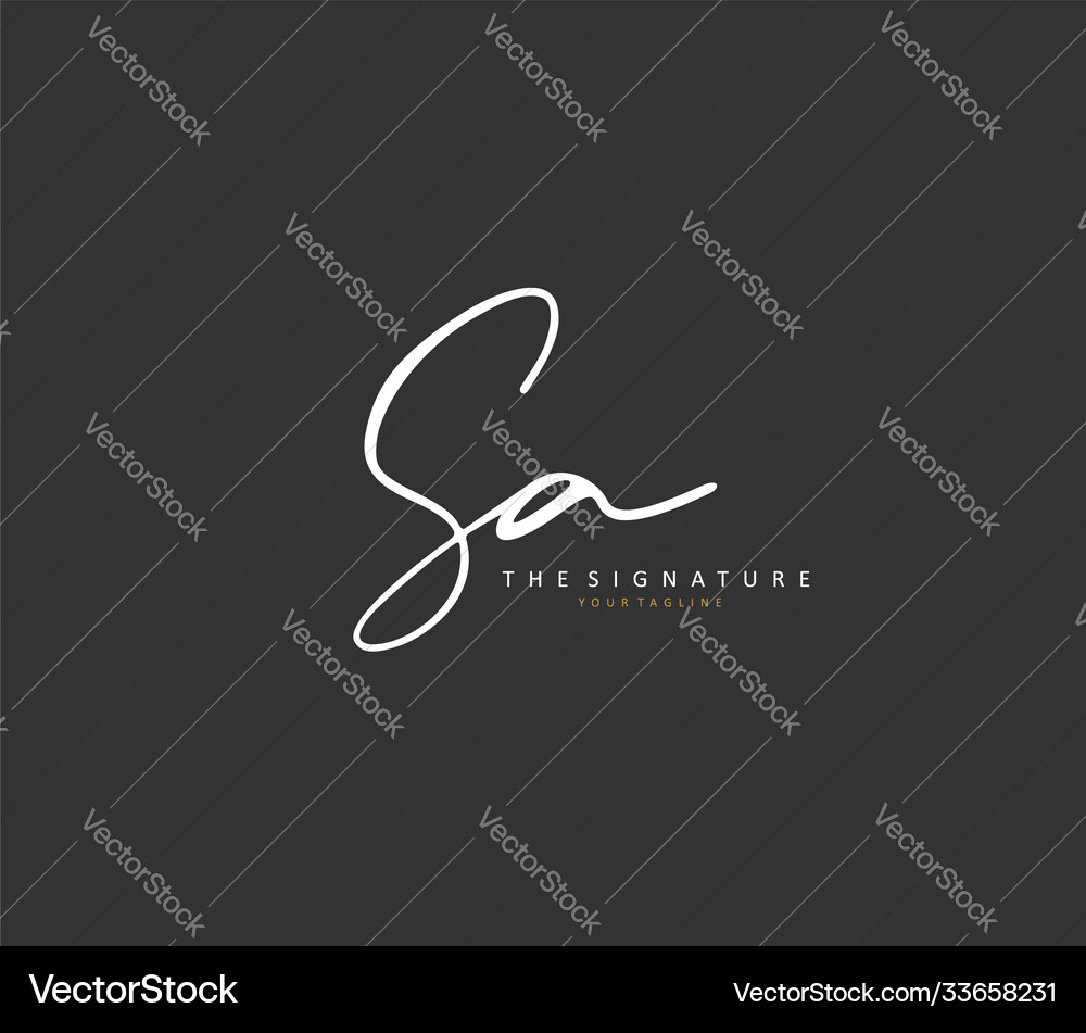 Sa initial letter handwriting and signature logo Vector Image