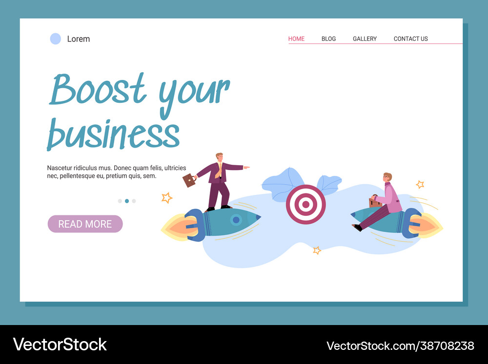 Web banner with two businessmen competitors flying