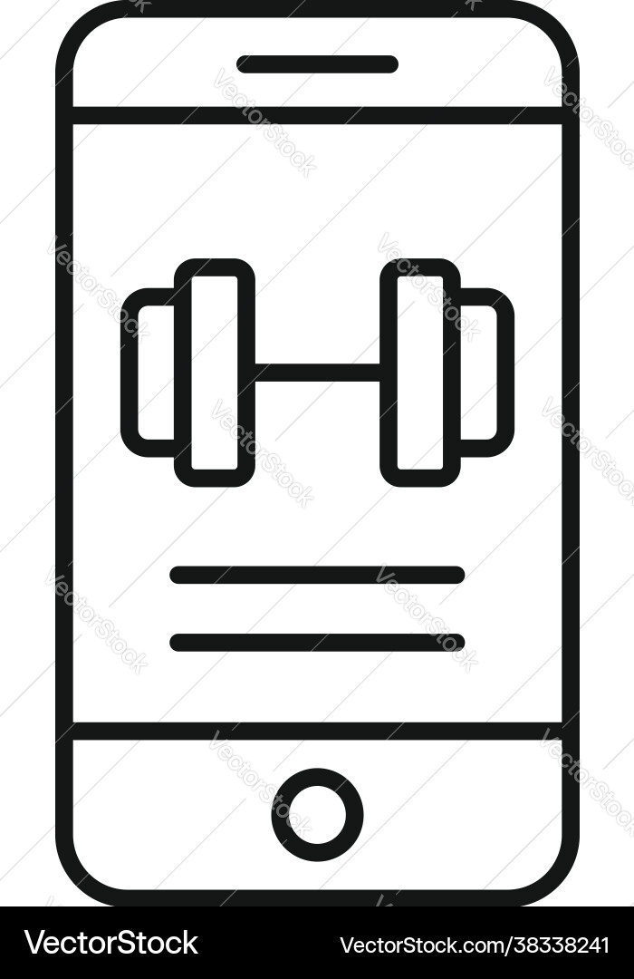 Home training phone app icon outline style Vector Image