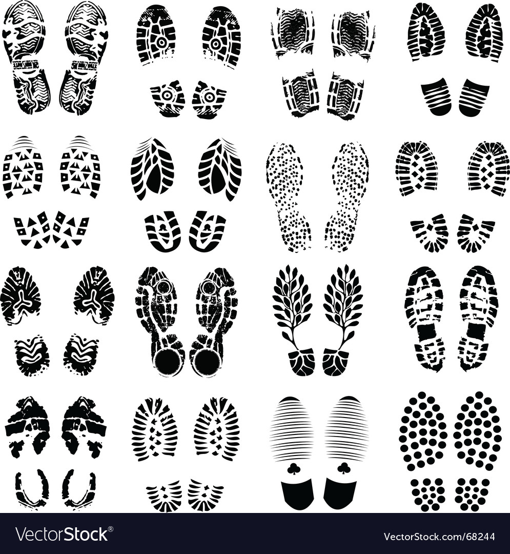 Shoe prints Royalty Free Vector Image - VectorStock