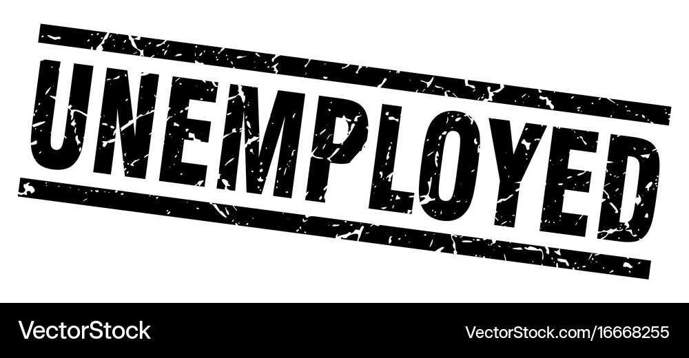 Square grunge black unemployed stamp Royalty Free Vector