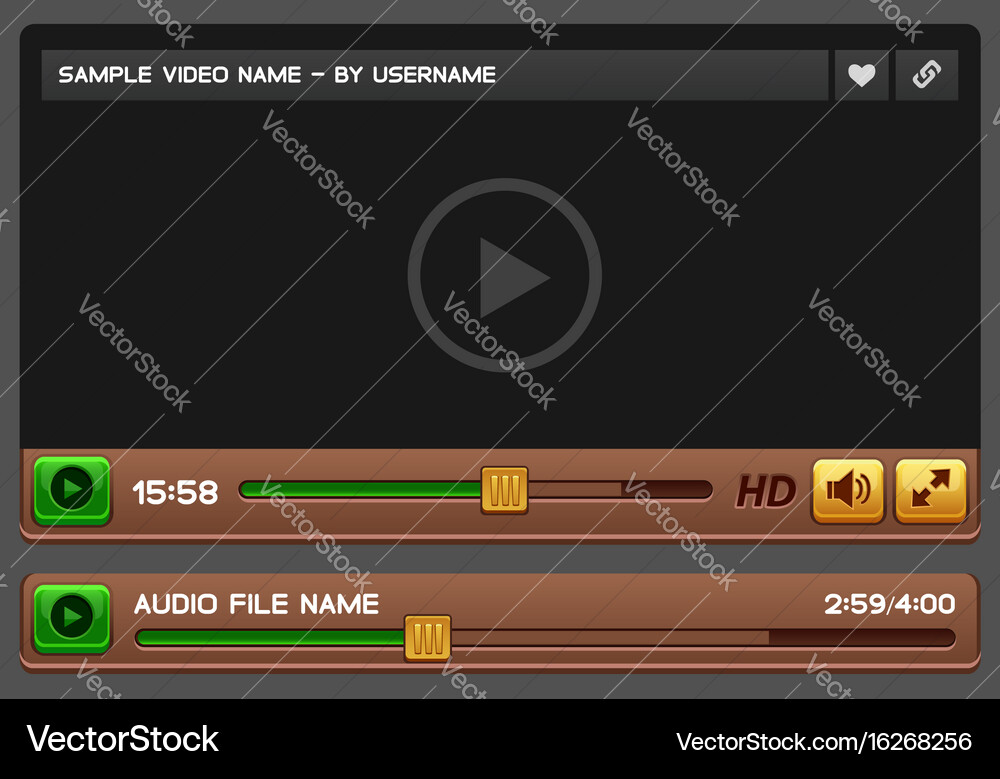 Video and audio player Royalty Free Vector Image