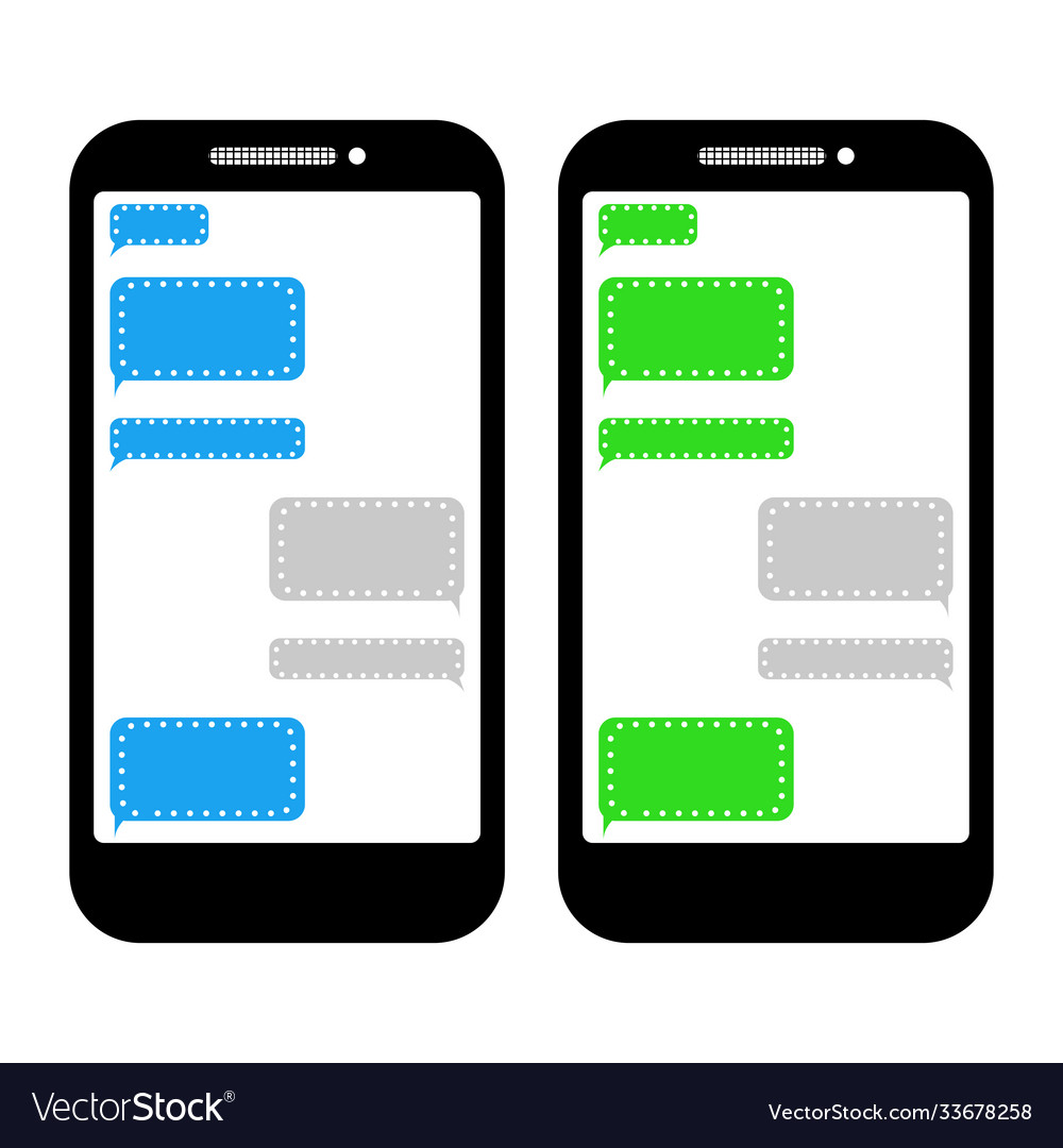 Chat bubble text message icon on a smartphone Vector Image