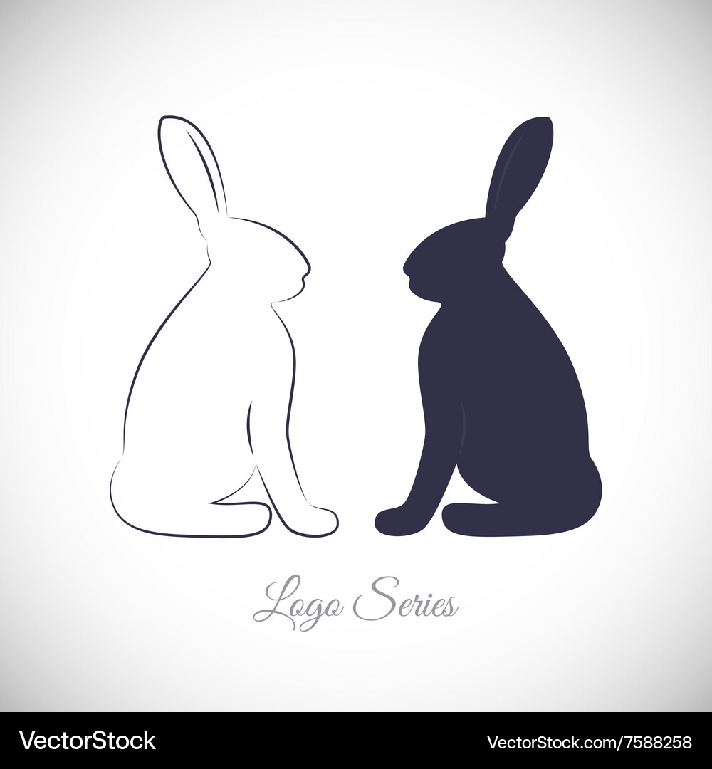 Rabbit logo design variations Royalty Free Vector Image