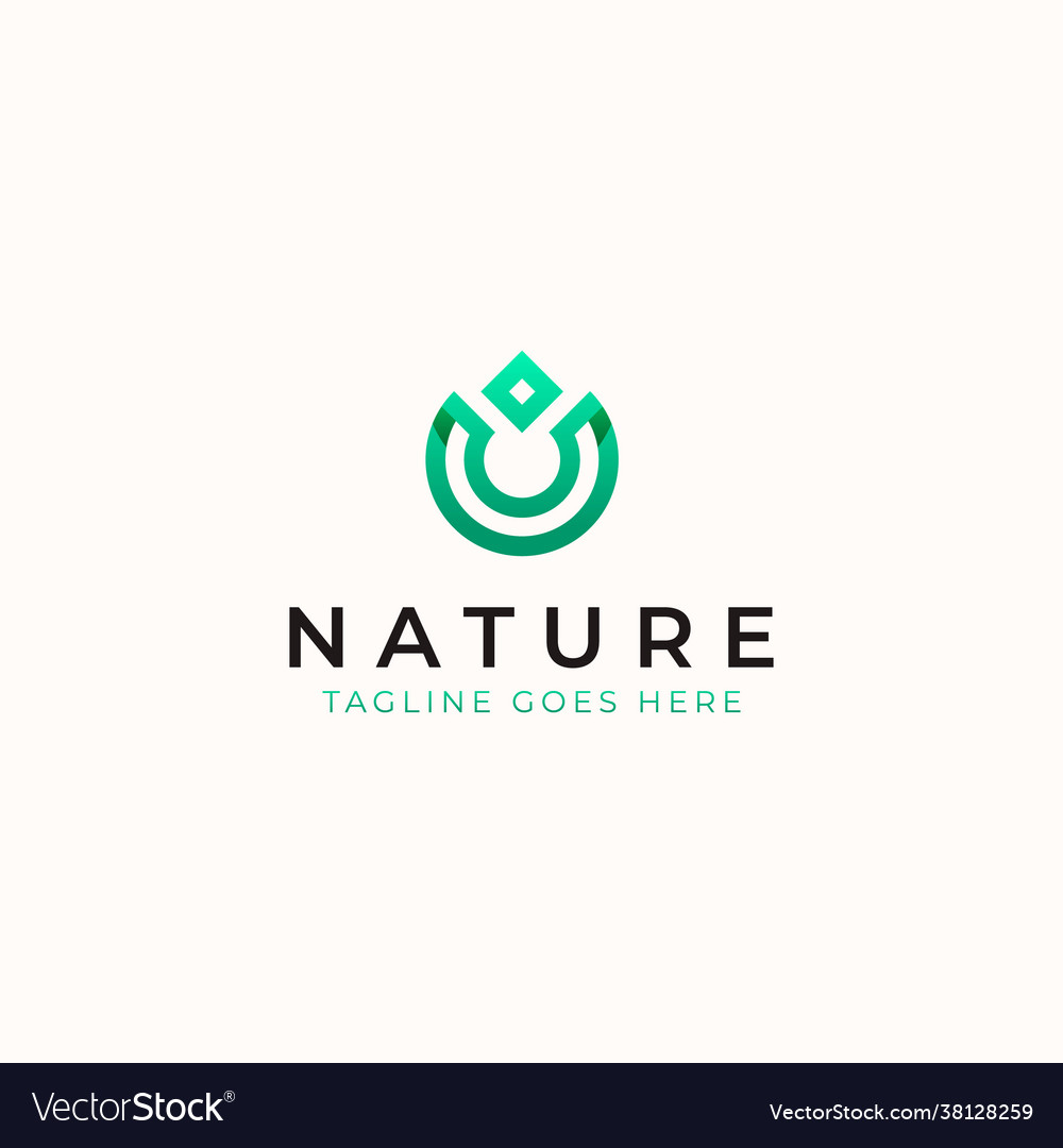 Leaf monogram concept logo template Royalty Free Vector