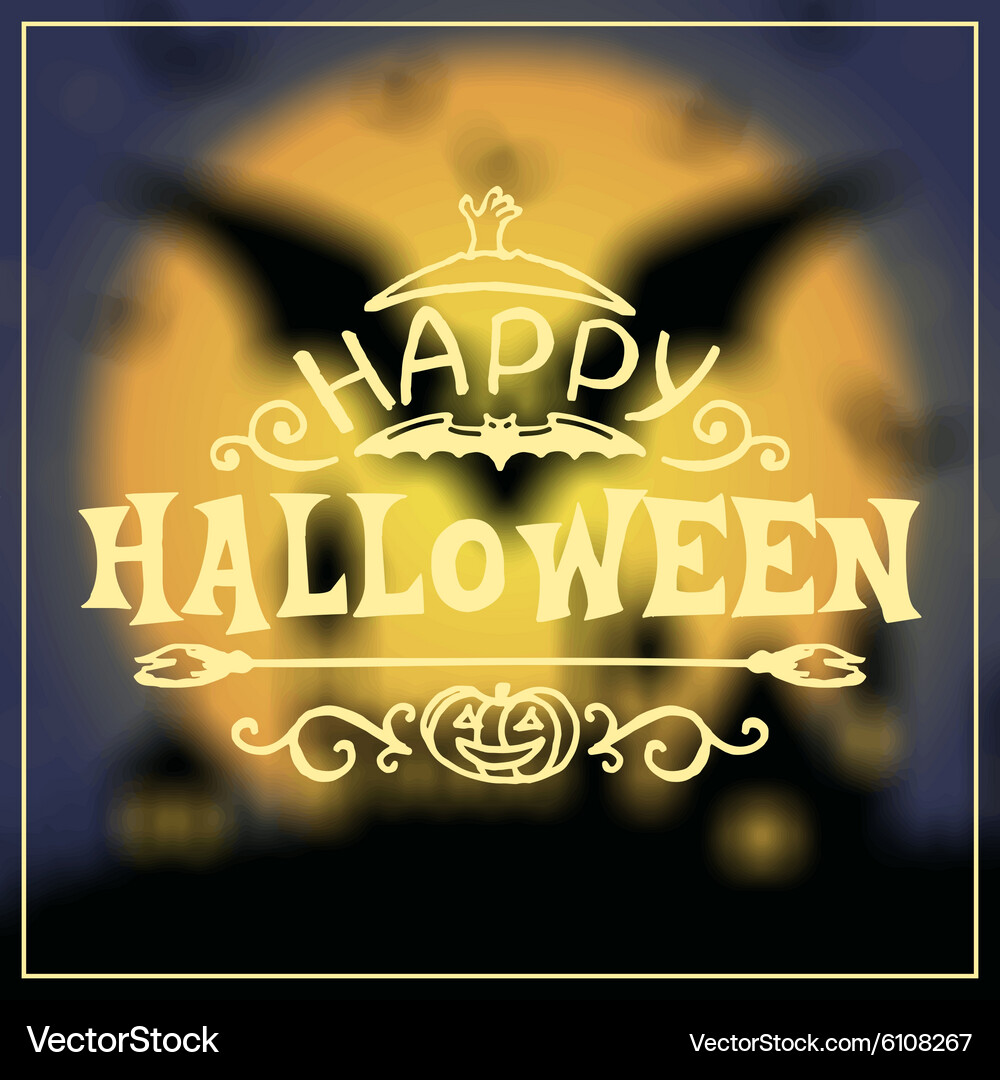Happy halloween message design on unfocused Vector Image