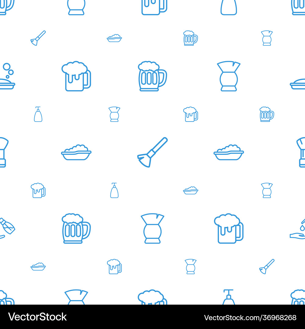 Foam icons pattern seamless white background Vector Image