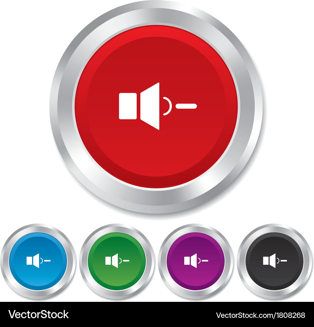 Speaker low volume sign icon sound symbol Vector Image