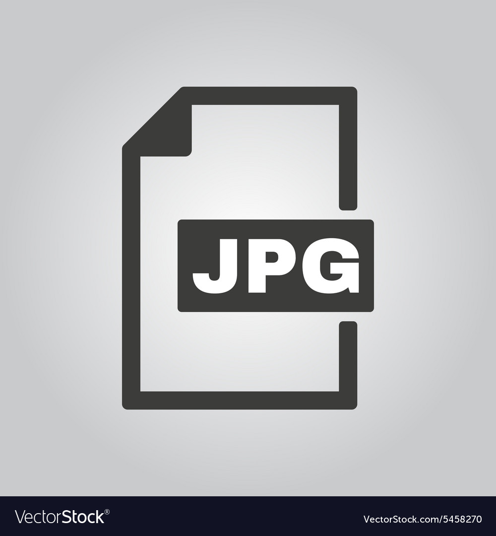 Jpg icon file format symbol flat Royalty Free Vector Image