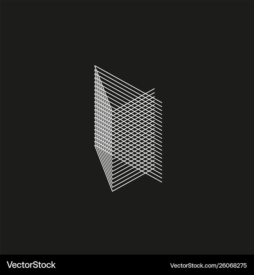 Isometric geometric font line blend style number Vector Image