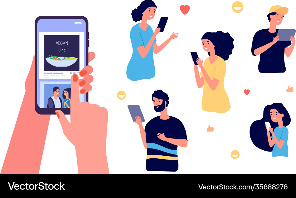 Share info social media concept people Royalty Free Vector