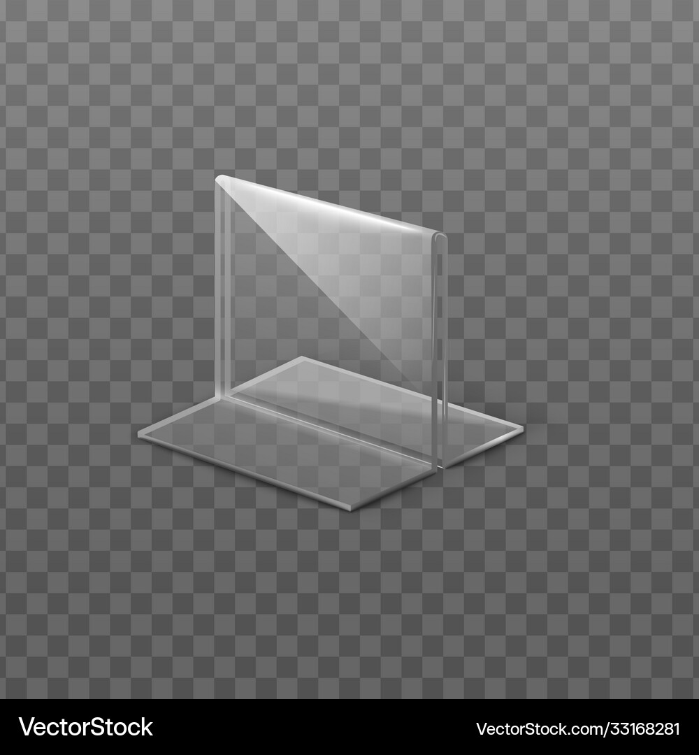 Plexiglass table information stand realistic Vector Image