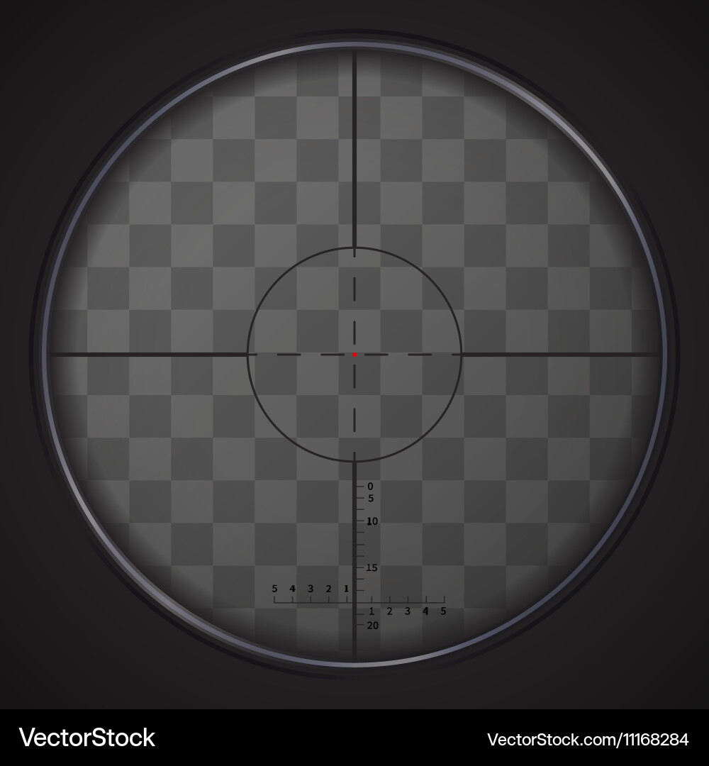 Realistic sniper sight on transparent background Vector Image