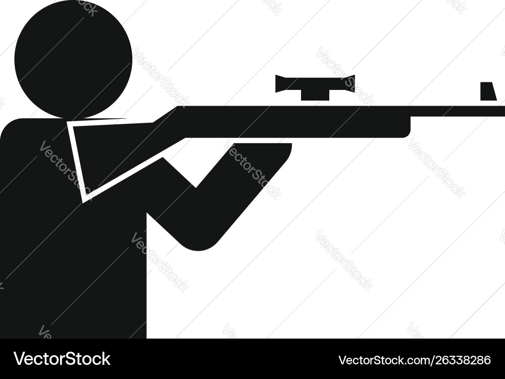 Sniper shooter icon simple style Royalty Free Vector Image