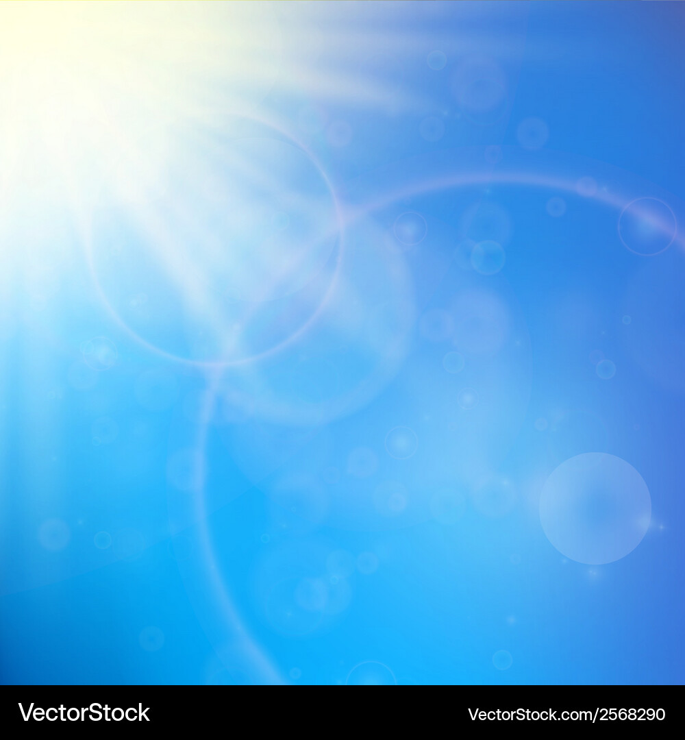 Sun with lens flare template Royalty Free Vector Image