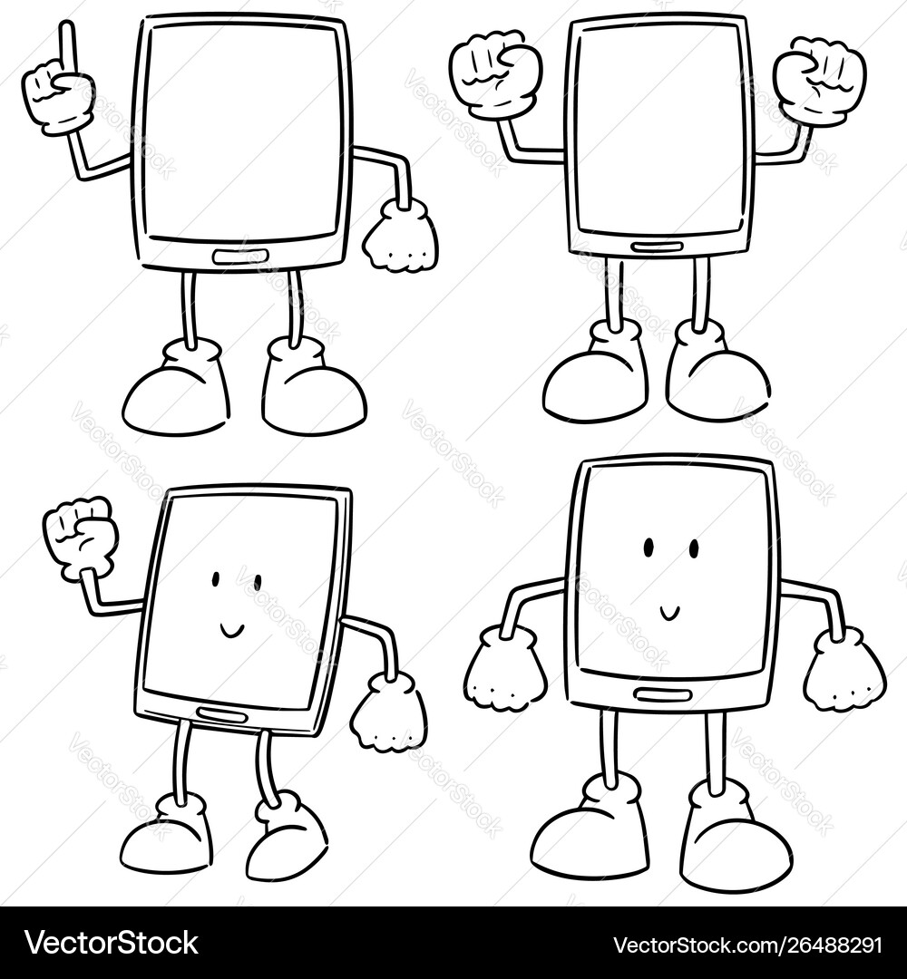 Set smartphone cartoon Royalty Free Vector Image