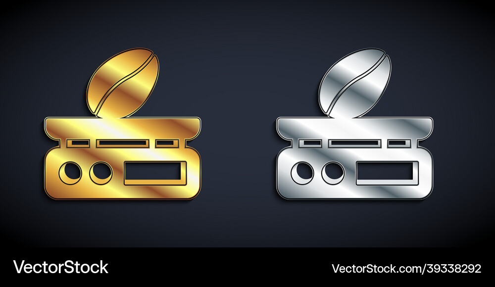 Gold and silver electronic coffee scales icon Vector Image