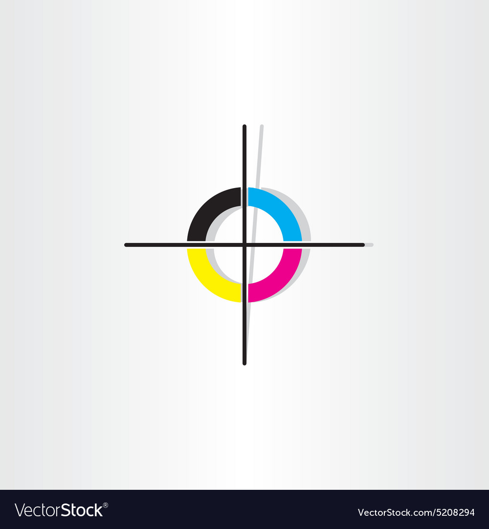 Offset printing registration mark Royalty Free Vector Image