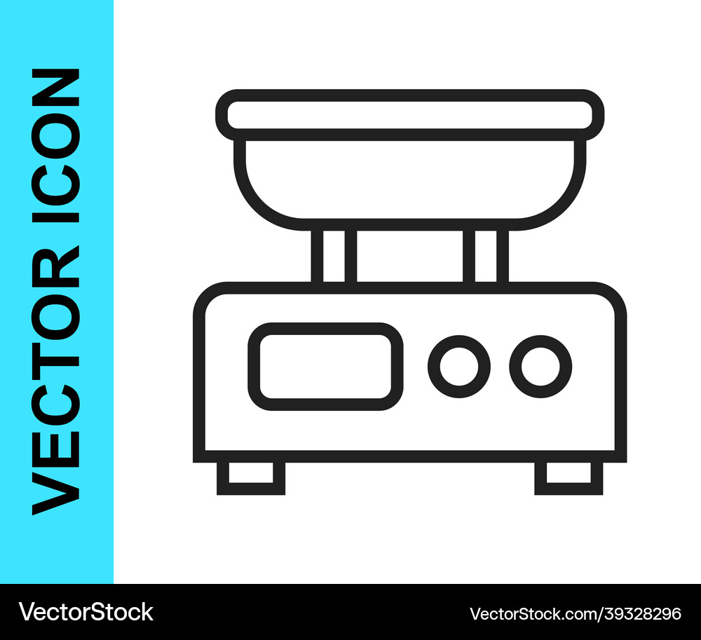 Black line electronic scales icon isolated Vector Image
