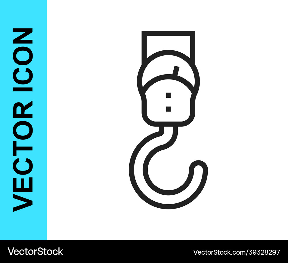 Black line spring scale icon isolated on white Vector Image