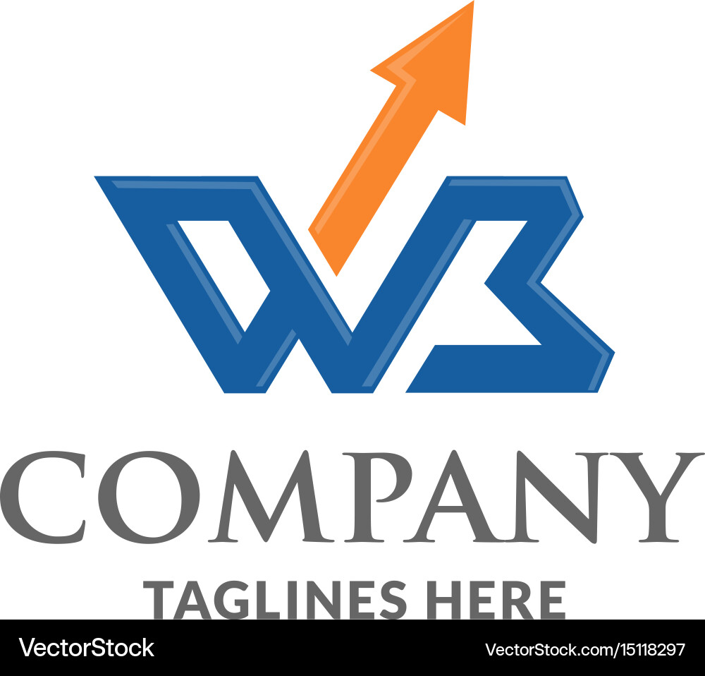 Wb letter logo design template Royalty Free Vector Image