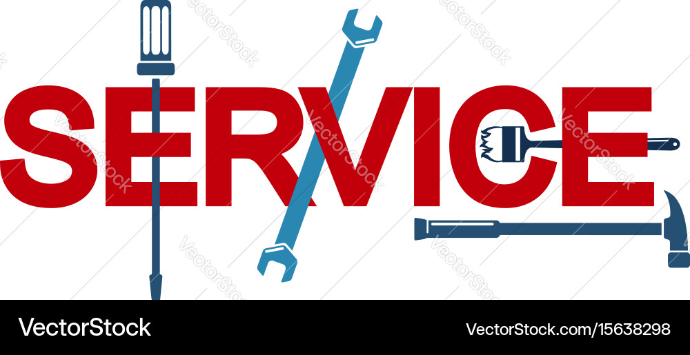 Service sign with tool Royalty Free Vector Image