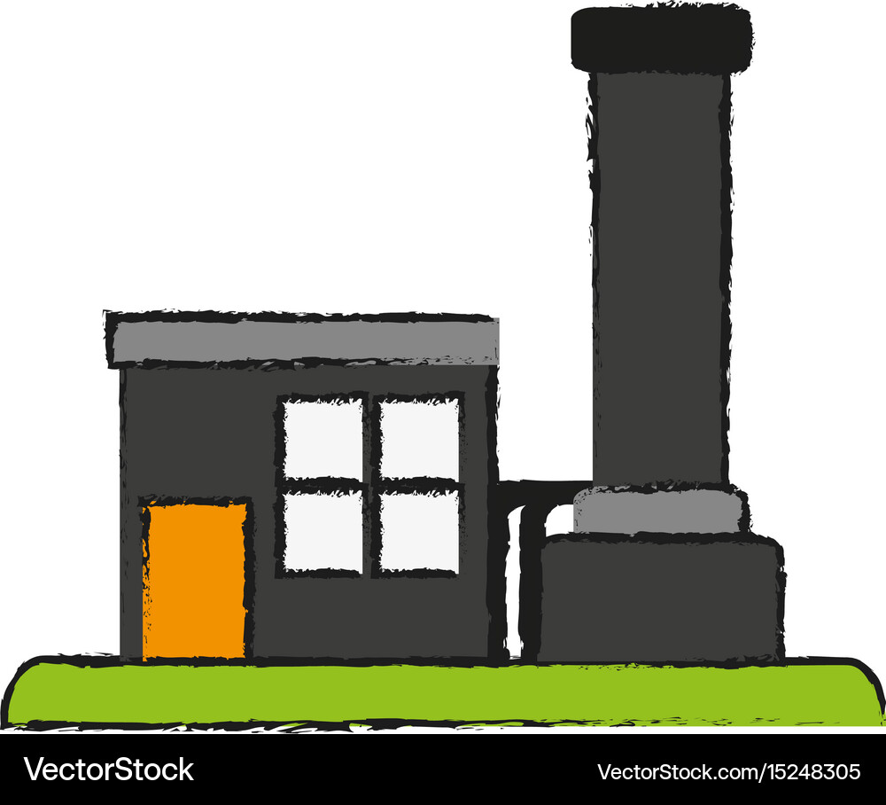 Factory cartoon draw Royalty Free Vector Image