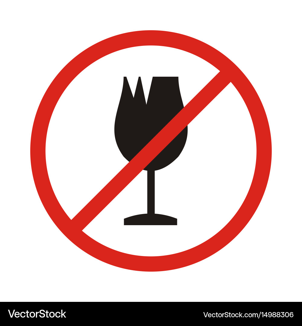 No broken glass sign Royalty Free Vector Image