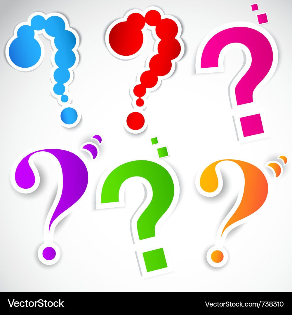 Colorful paper question mark for speech Royalty Free Vector