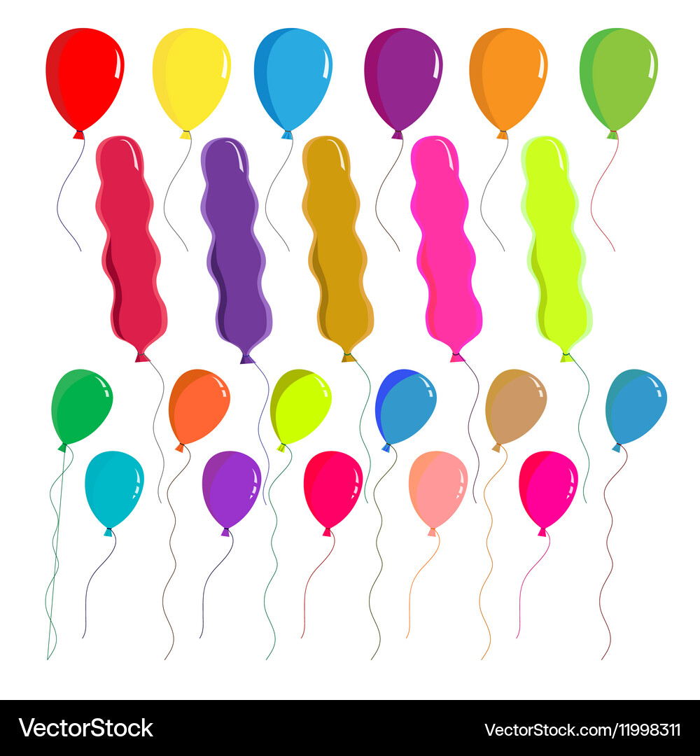 Balloons set on white background Royalty Free Vector Image
