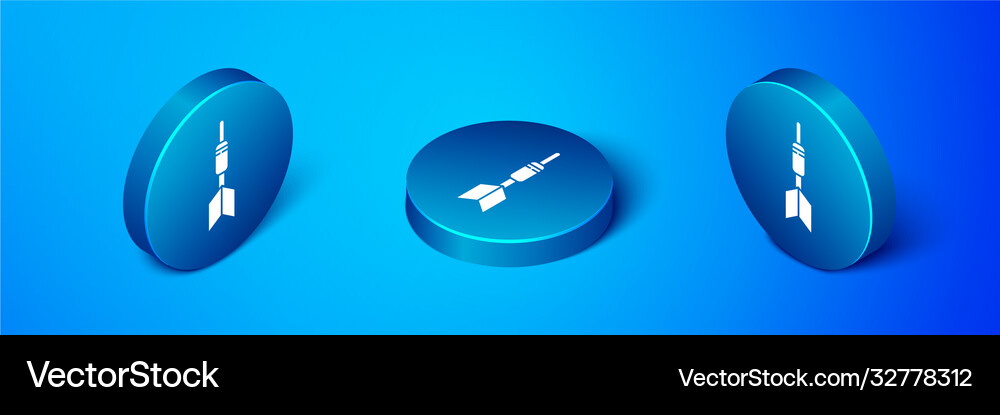 Isometric dart arrow icon isolated on blue Vector Image