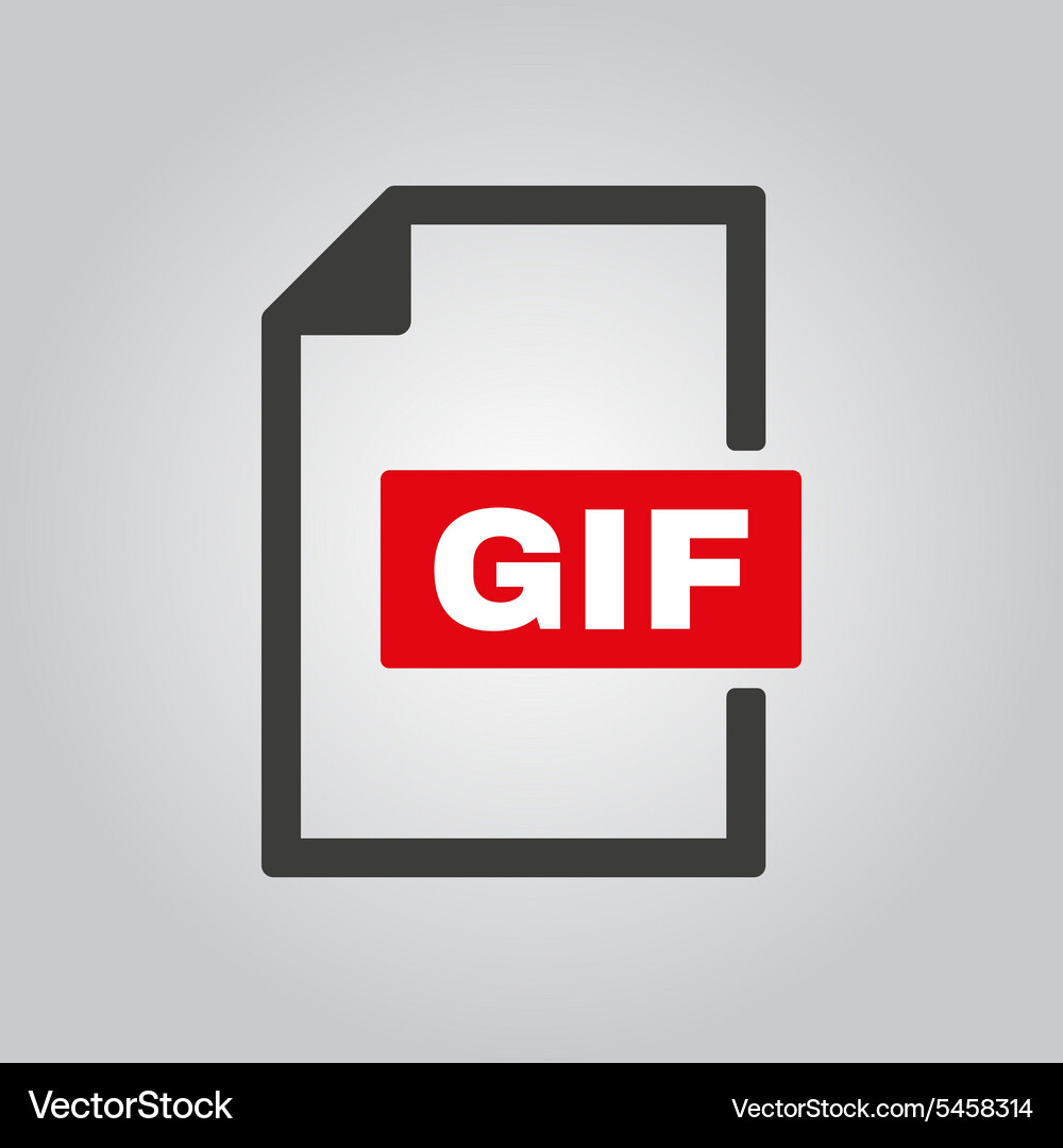 Gif icon file format symbol flat Royalty Free Vector Image