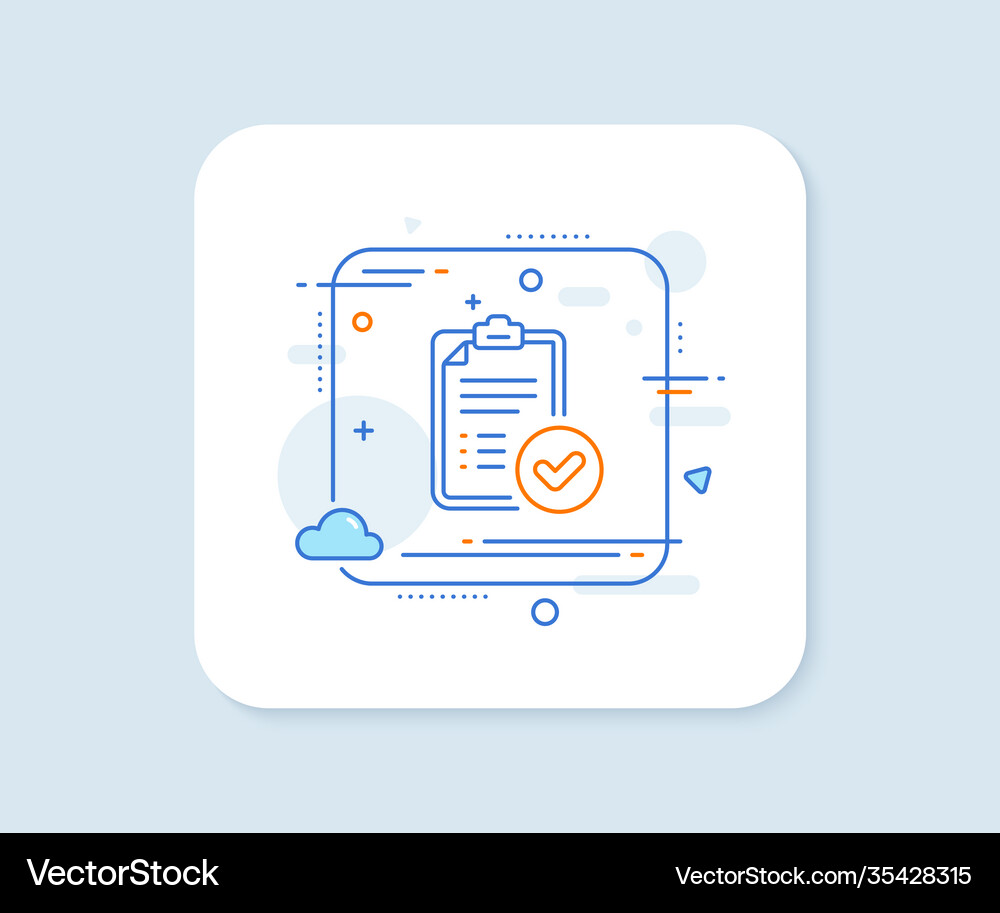 Approved report line icon accepted document sign Vector Image