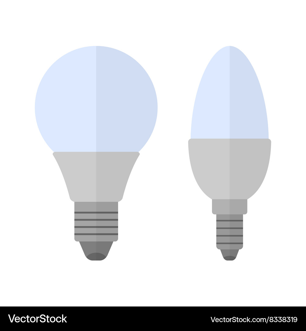 Led bulbs Flat color icon light bulb Energy Vector Image