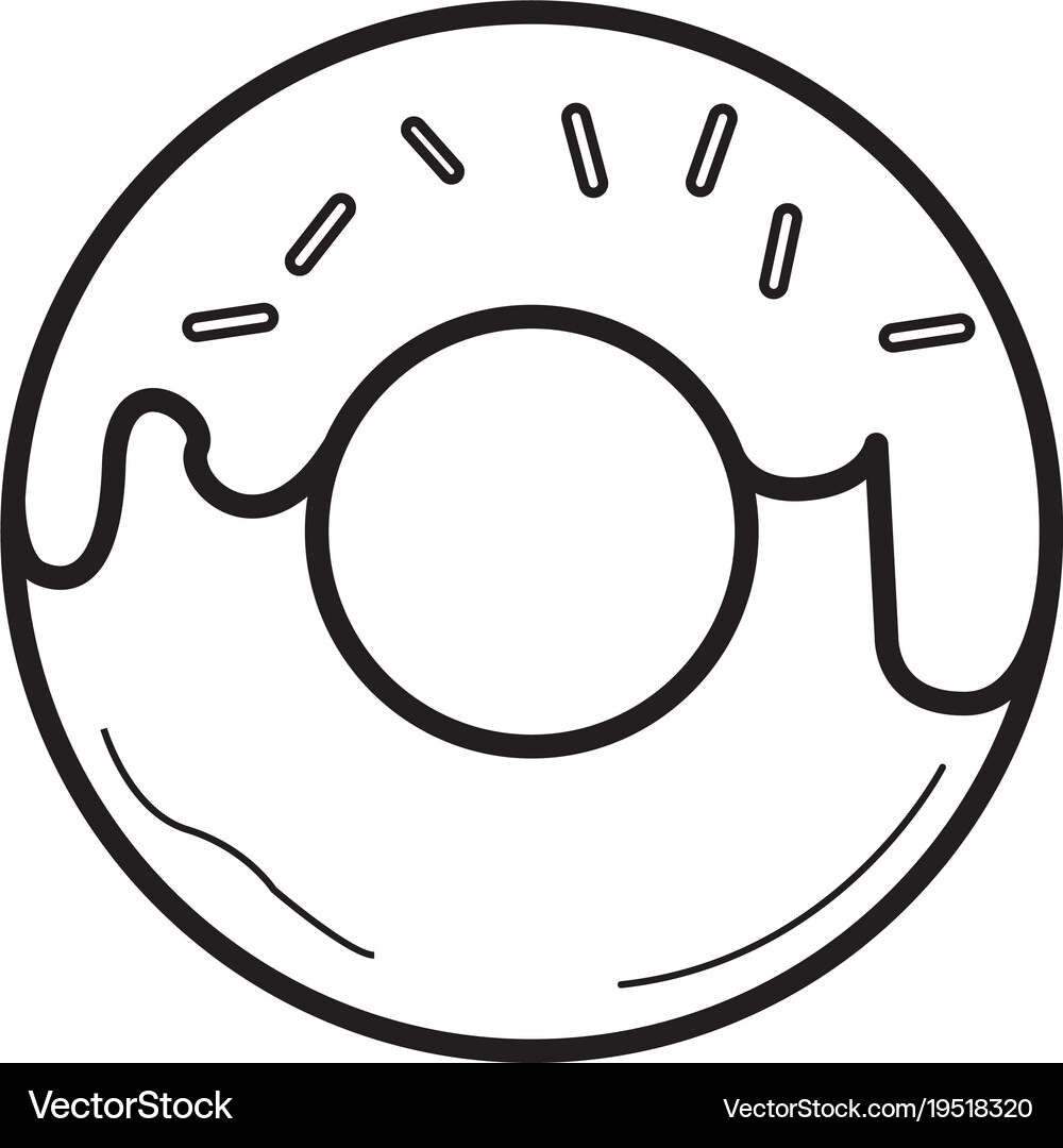 Isolated donut outline Royalty Free Vector Image