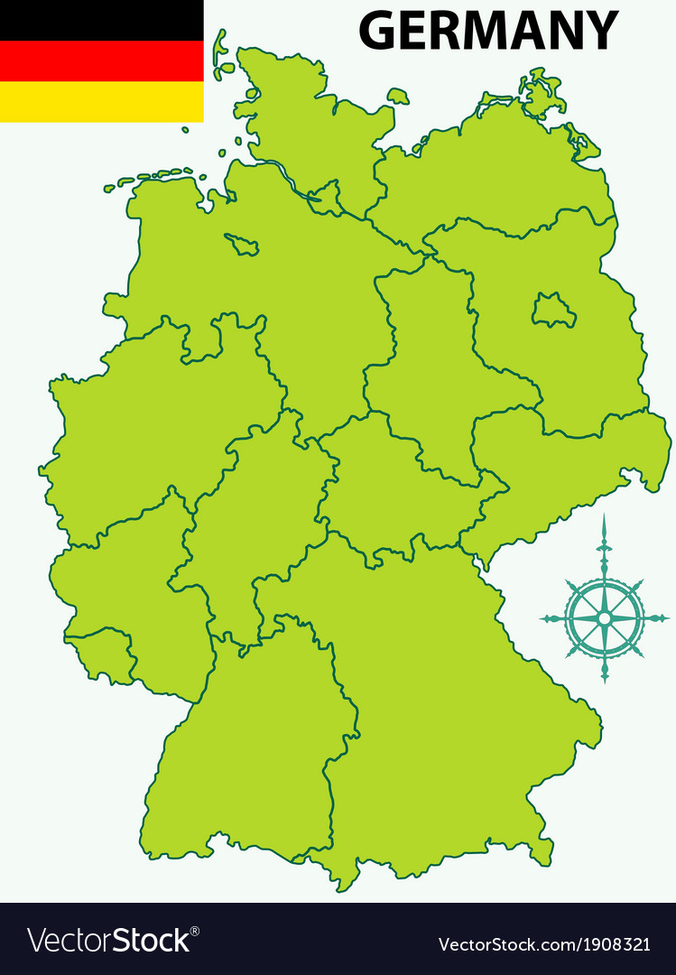 Map germany and flag Royalty Free Vector Image