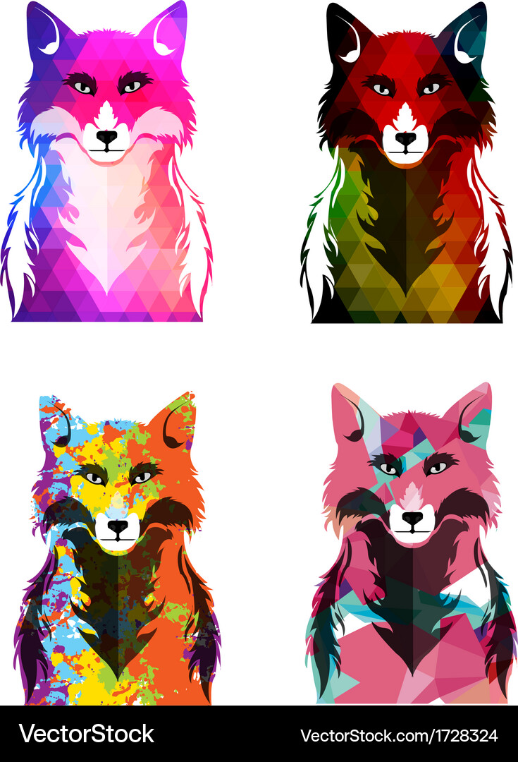Fox Color Variety Royalty Free Vector Image - VectorStock