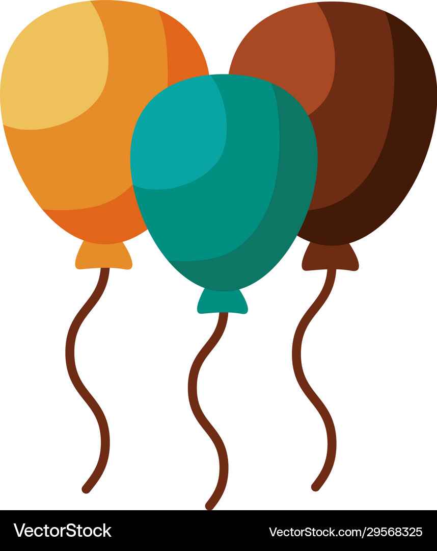 Balloons helium floating detaild style icon Vector Image