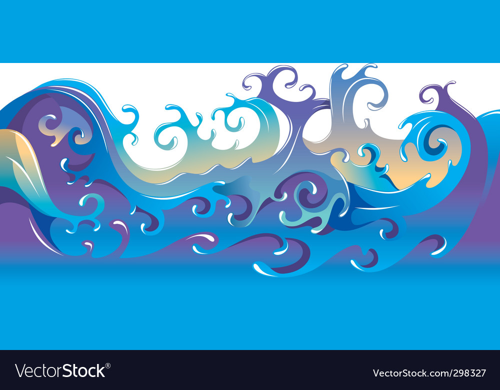 Cartoon waves background Royalty Free Vector Image
