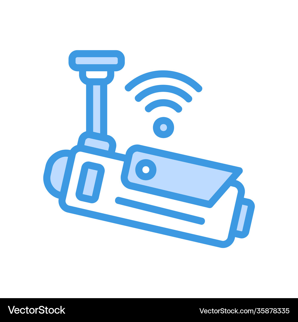 Cctv icon in blue style about internet things Vector Image