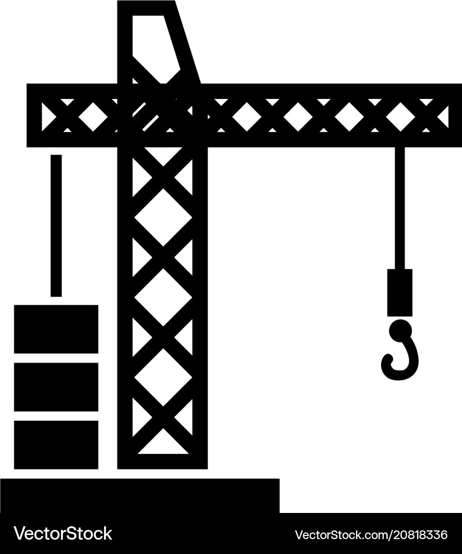 Building tower crane flat icon Royalty Free Vector Image