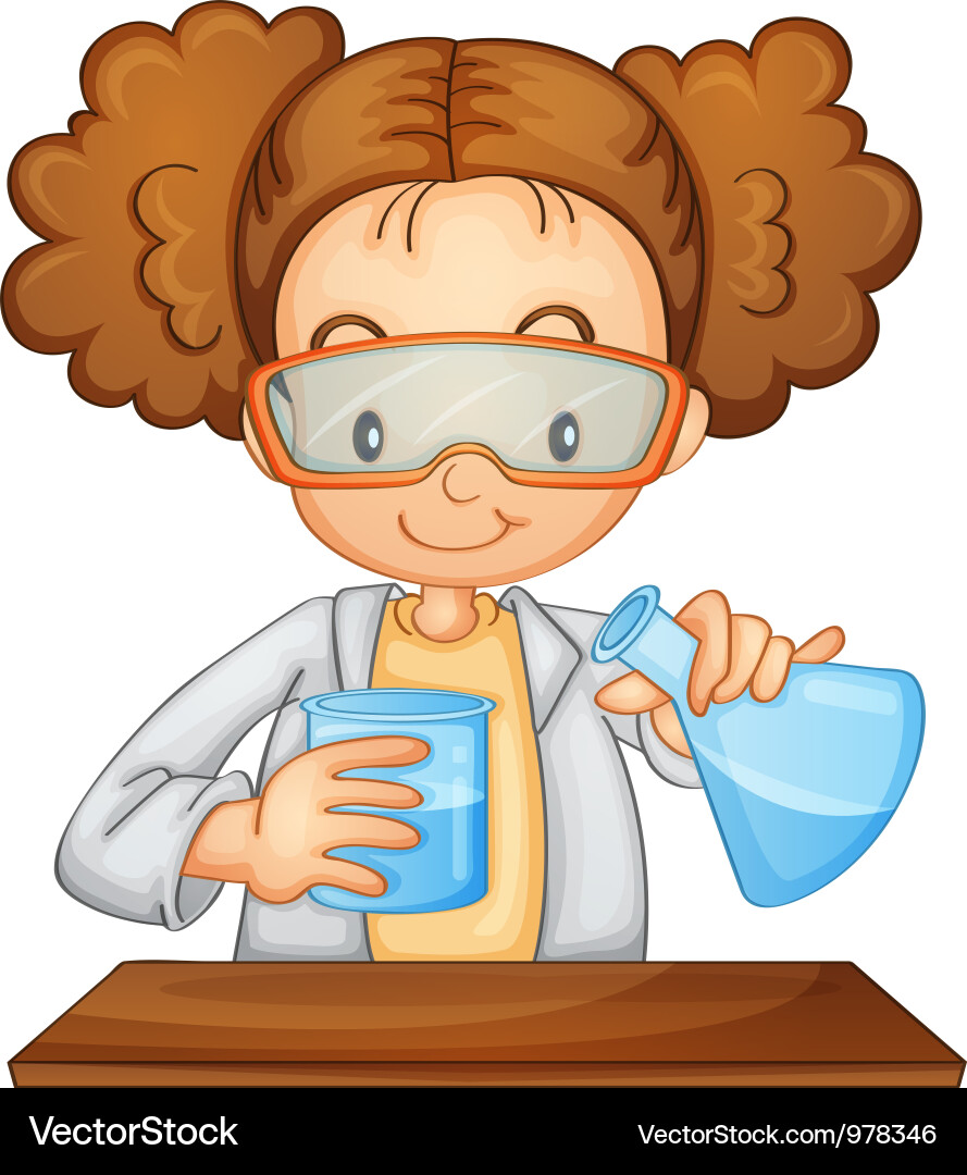 Young girl scientist Royalty Free Vector Image