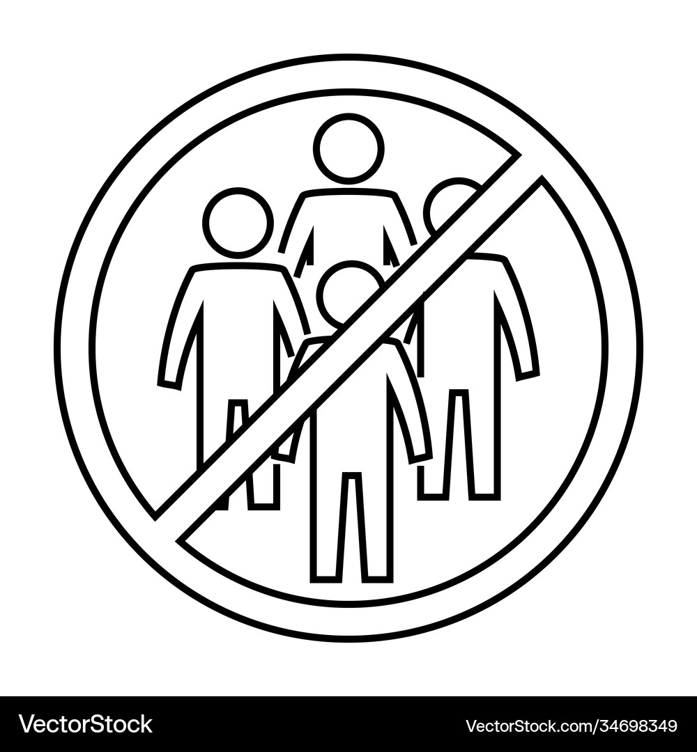 Social distancing icon in outline style Royalty Free Vector
