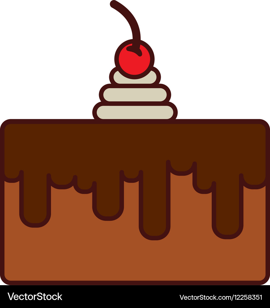 Delicious sweet cake icon Royalty Free Vector Image
